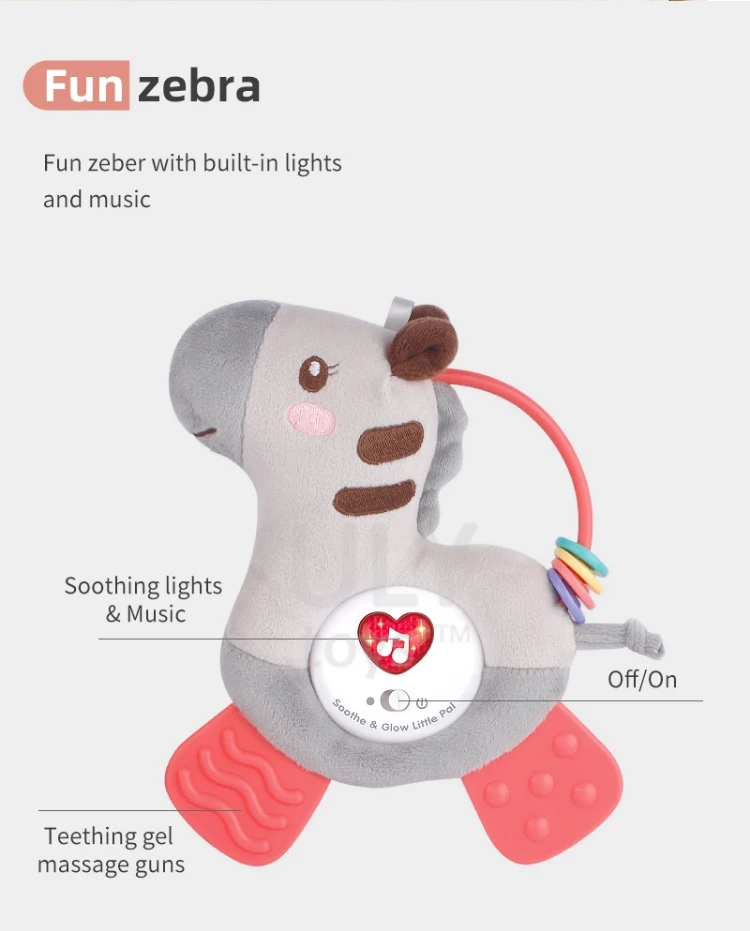 2020 Cartoon Animal Environmental Silicone Teether Baby Soft Toy Plush ...