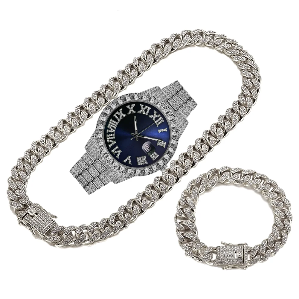 Full Iced Out Men's Watch - Rhinestone Hip Hop Jewelry