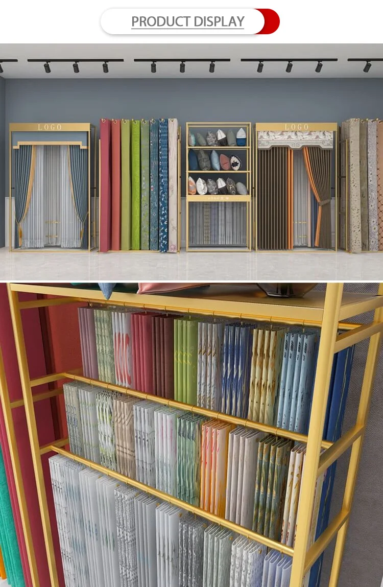 Home Textile Fabric Store Display Shelf Design Wholesale Floor Metal ...