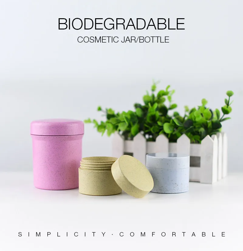 Wholesale Eco Friendly Biodegradable Packaging - Wheat Straw Cosmetic Jars
