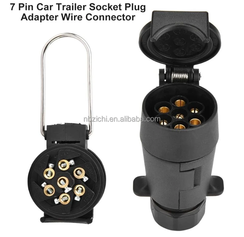 7 Pin Trailer Plug 12v 7 Pin Trailer Socket Plug Adapter 7 Way Cable ...