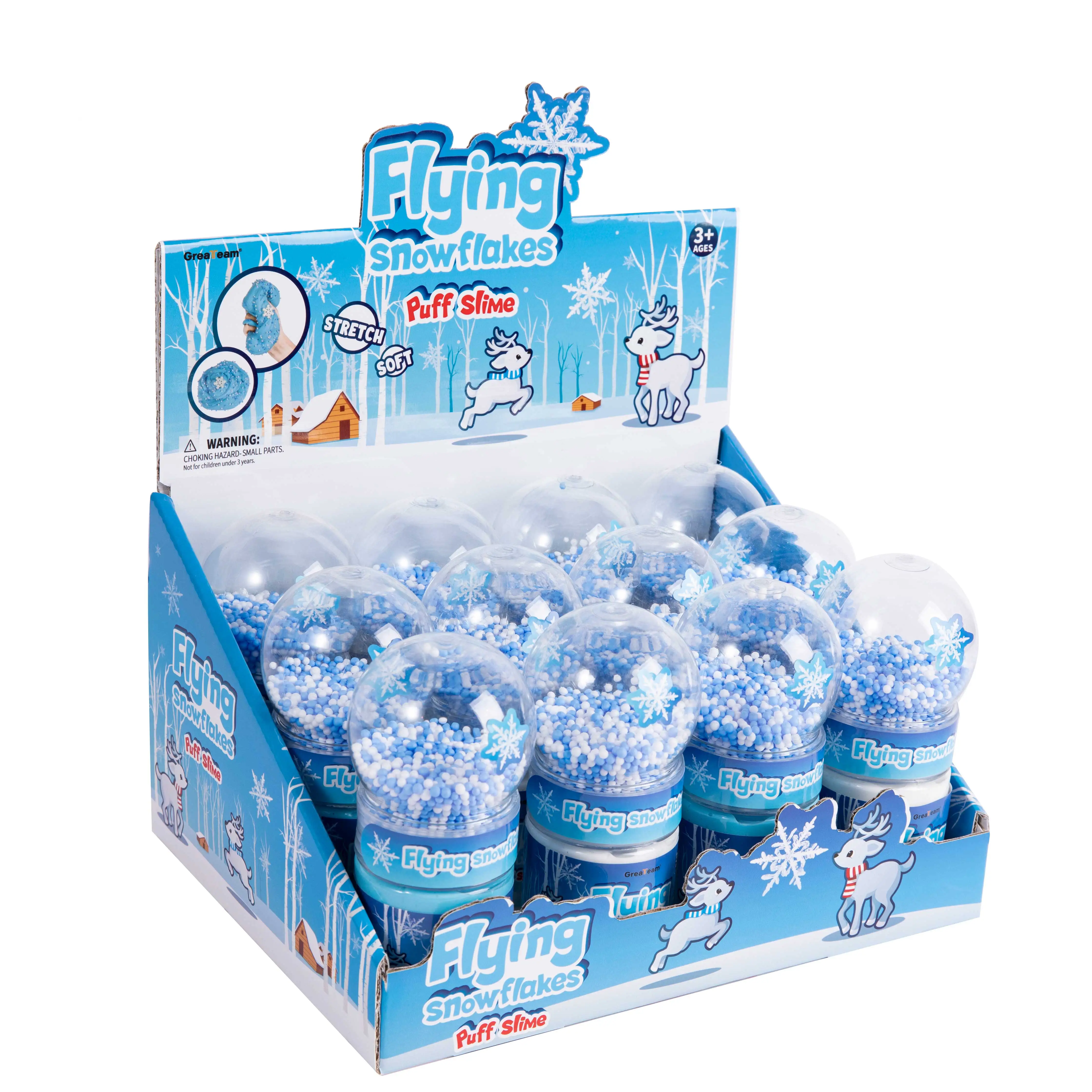 Flying Snowflakes Puff Slime Double Mix Foam Resin Fluffy Slime For ...