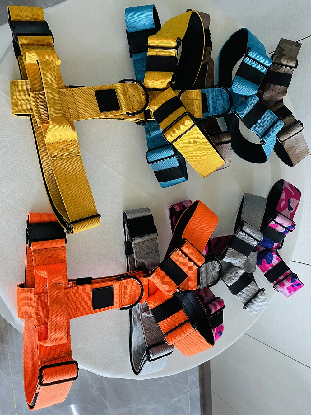 Outdoor Walking Big Training Heavy Duty Nylon Collar Dog Harness Set Luxury Gradient Fantasy ...