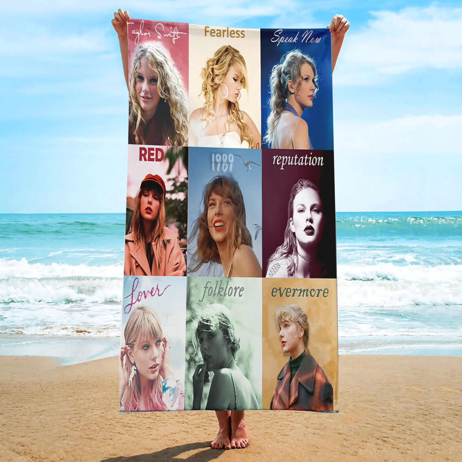 Personalized Taylor Swift Inspired Beach Towels Custom Logo Microfiber ...