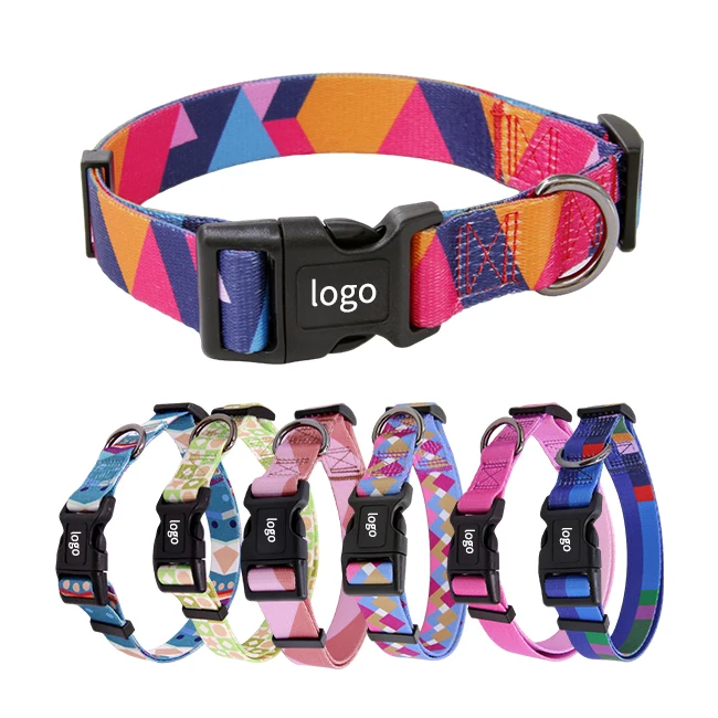 Custom Patterns Logo Dog Collar Fashion Custom Print Dog Collar Pet ...