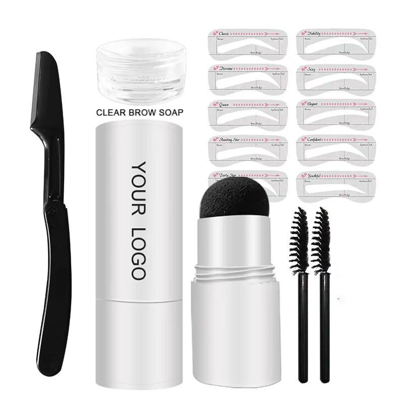 Black Eyebrow Stamp And Hairline Eye Shaping Kit Brow Waterproof Pomade ...