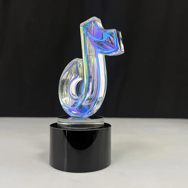 Rainbow Color Crystal Music Tiktok Shape Trophies Manufacturer ...