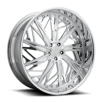 Custom Car Wheels 2-piece 18 19 20 21 22 23 24 26 Inch Deep Dish Chrome ...