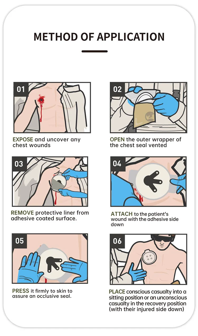 Rhino Rescue Emsrun Chest Seal Twin Pack Medical Chest Seal Vented With ...