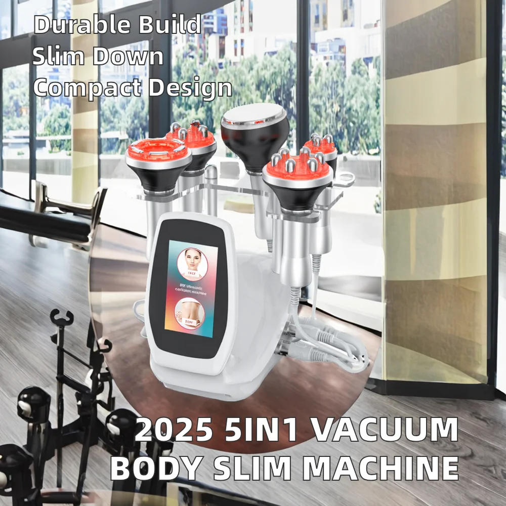 2025 ODM/OEM New 5in1 Vacuum Body Slim Machine 3 Polar Radiofrequencias 80k Cavit for Face/Legs ...