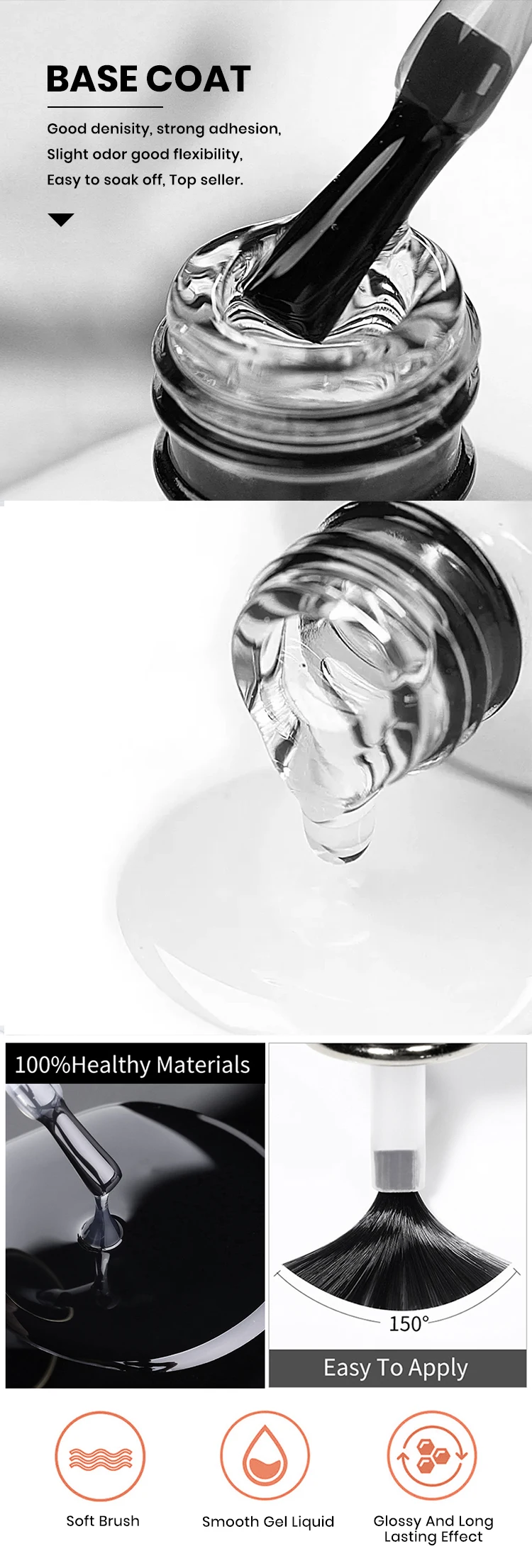 Private Label Colorful Base Coat High Adhesion No Yellowing Color Base ...