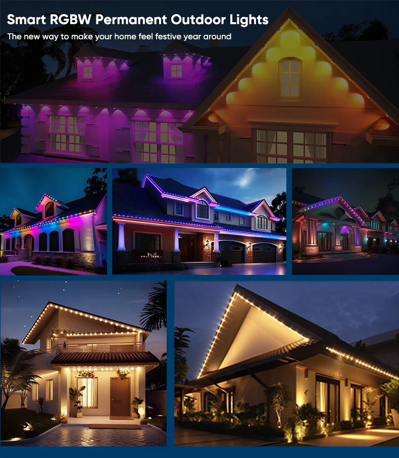 RGBIC LED Permanent Outdoor Lights IP67 Waterproof WS2811 24V High ...
