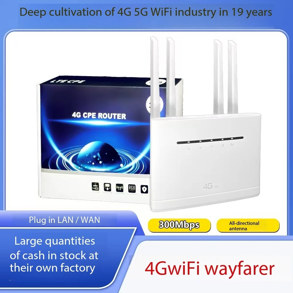 Asia Jue Hong 4G CPE Wifi Router 4 Antenna 300Mbps 4g Lte with Sim Card ...