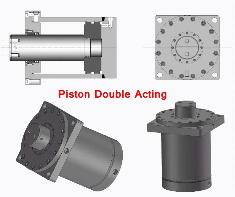 Hydraulic Press Piston Double Acting Cylinder For Rubber Machine - Buy ...