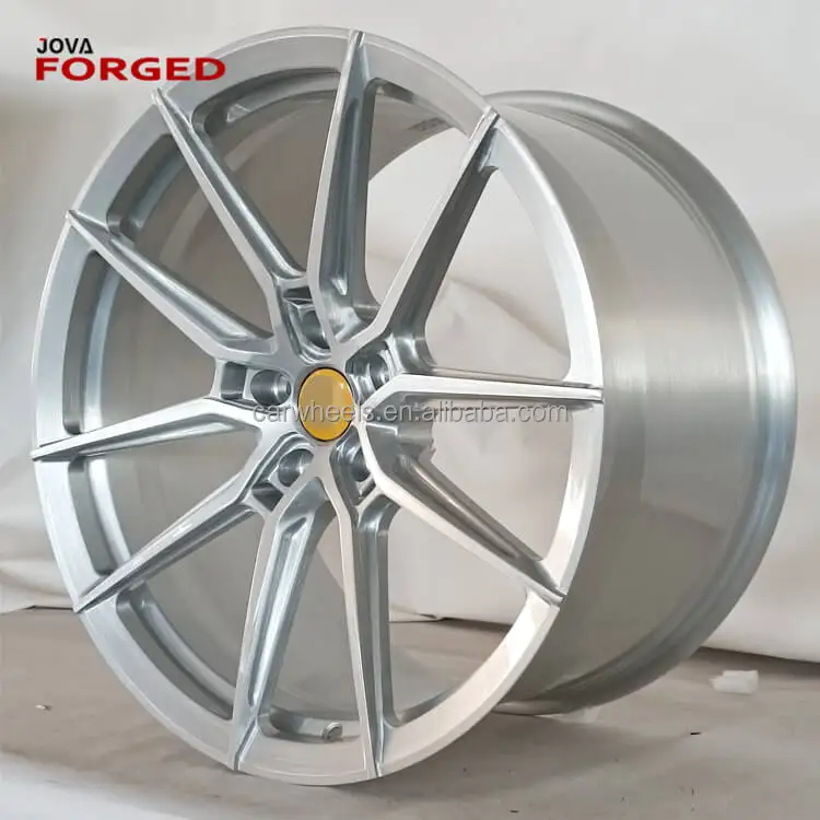 T6061 Brushed Silver Wide Rims 9.5-11.5 Forged Car Wheel Rim 20-24 Inch ...