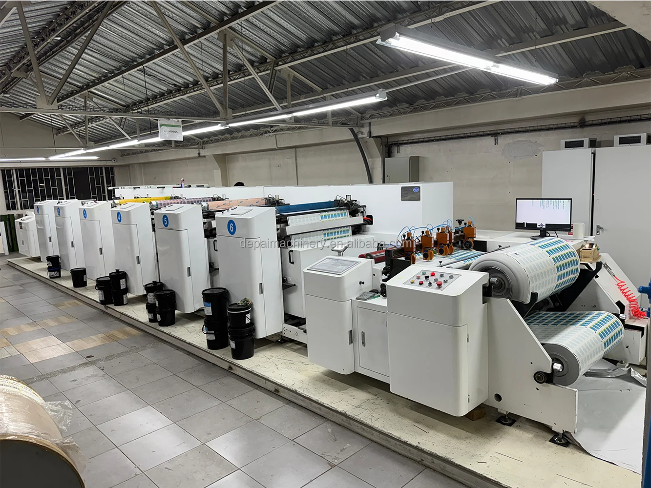 Flexographic Sticker Label Printer Labels Logo Die Cutting UV Dryer ...