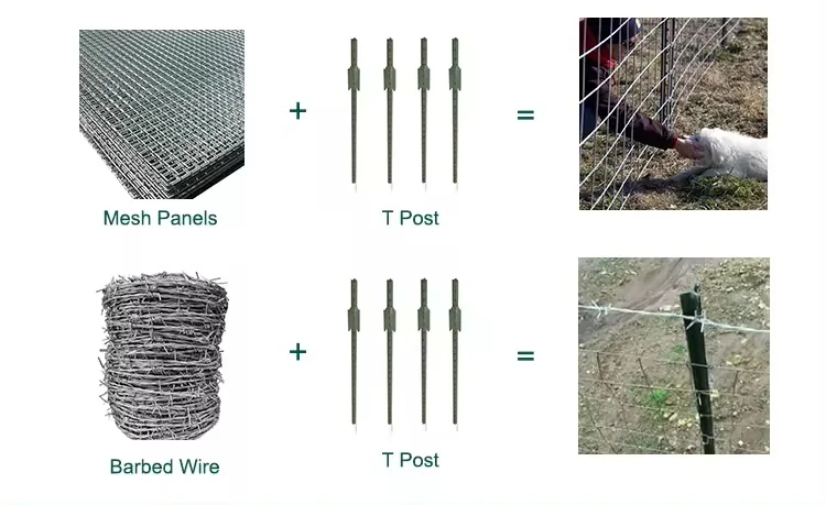 American Farm 6 Ft Galvanized Steel Iron Green Metal Studded T Fence ...