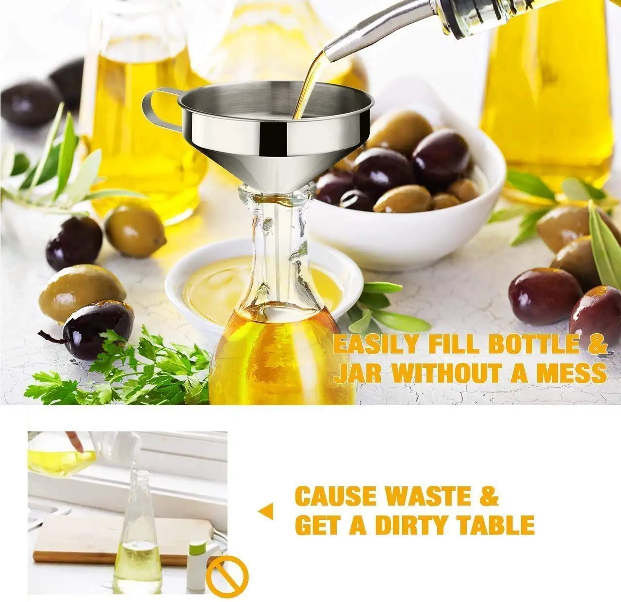 Steel Funnel Three-piece Mini-funnel Oil Leakage And Wine Leakage Integrated Liquid Sub Packager ...