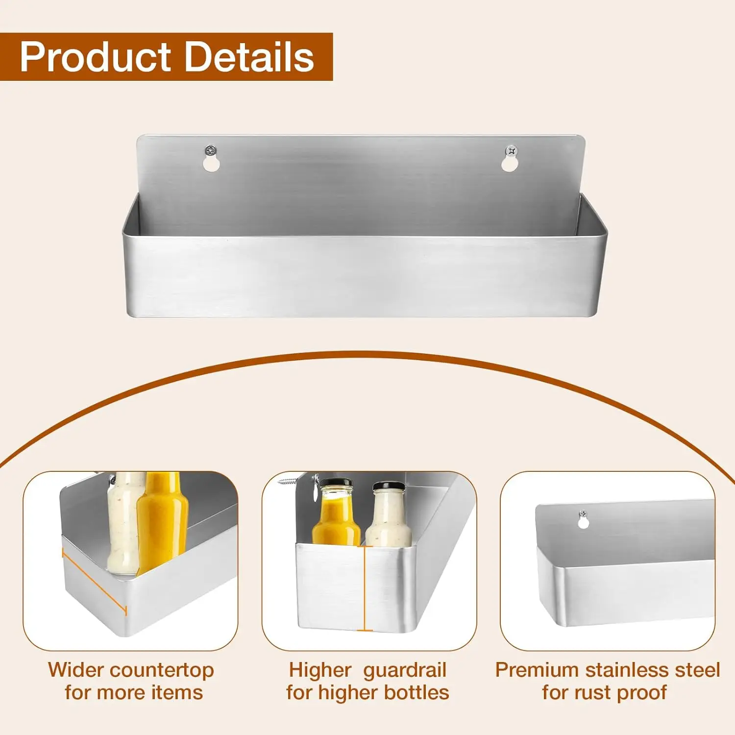 Stainless Steel Speed Rail - Modern Liquor Rack Solution