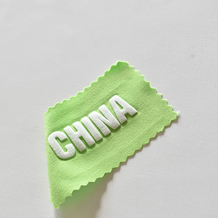 Custom Brand Label Puff Foam Clear Garment Embossed Sticker