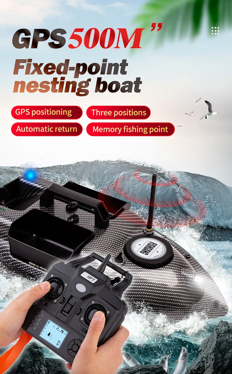 New Arrival Large Load Abs Waterproof 500m Carp Robot RC Fishing Bait Boat