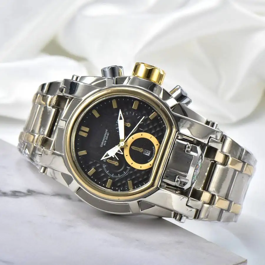 Men's Watch Steel Band Steel Wire Large Dial Steel Band Sports Watch ...