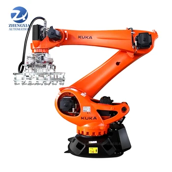 Automatic Robotic Palletizer 50kg 25kg Carton Case Box Bag Pallitizing Line Kuka Robot ...