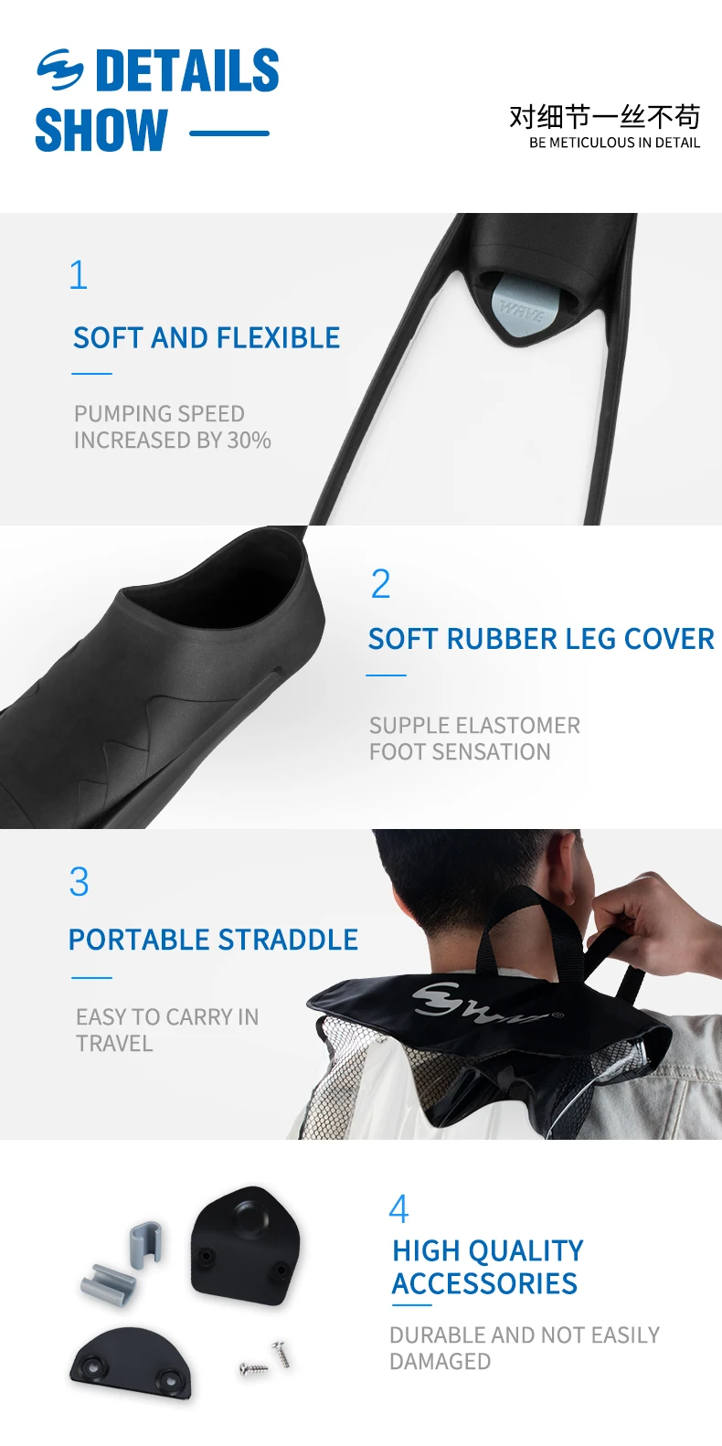 Wave Diving Fins - Premium Swimming Fins for Snorkeling