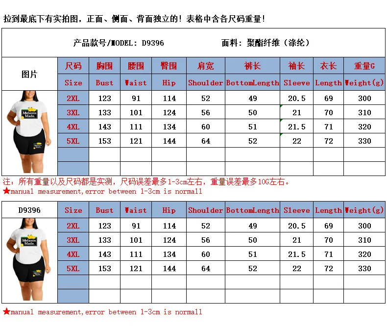 BH956 Women's Plus Size Print Two Piece Short Sets for Summer