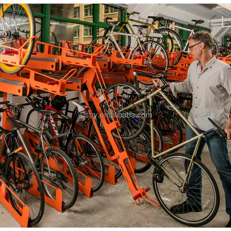 2 Tier Bike Rack Stackable Cycle Vertical Bike Storage Stand For ...
