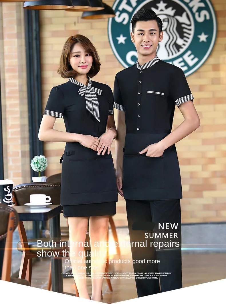 Coffee Shop Formal Uniforms Black T Shirt Waitress Design Restaurant ...