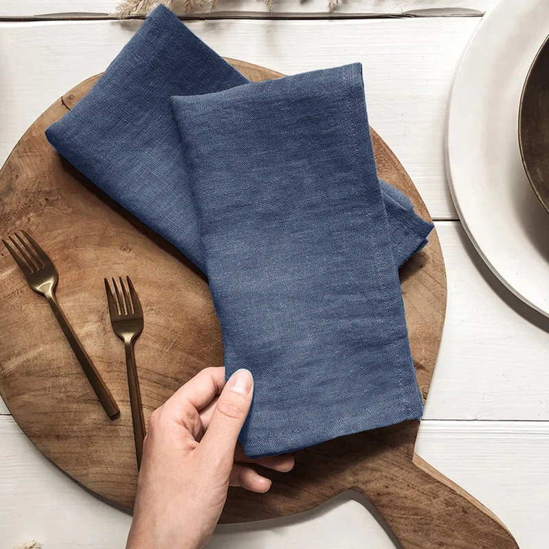 Custom Table Napkin Linen Table Napkins Cotton Linen Set For Wedding ...