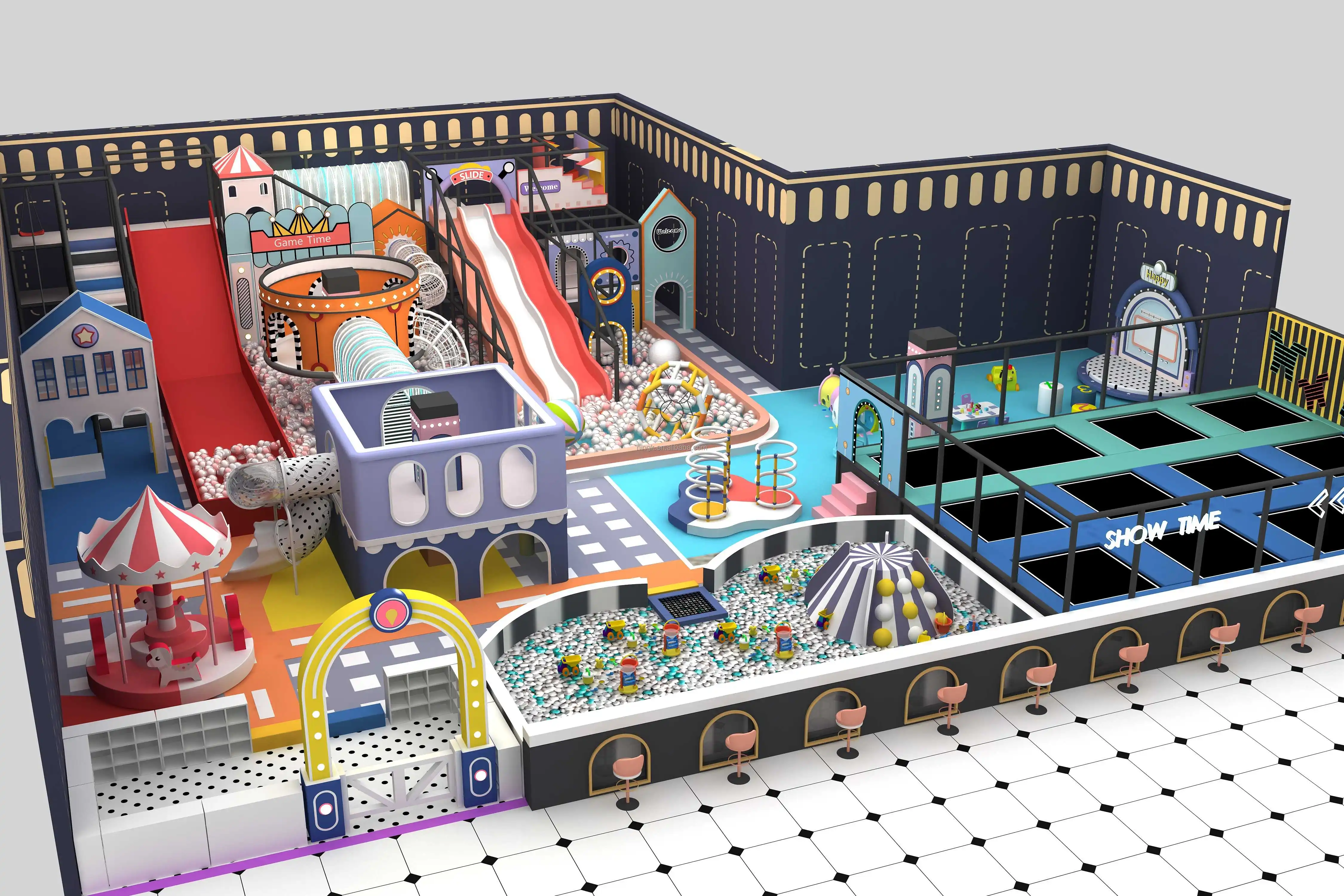 Custom Theme Park Playground Kids Indoor Soft Play Playhouse Children Commercial Indoor ...