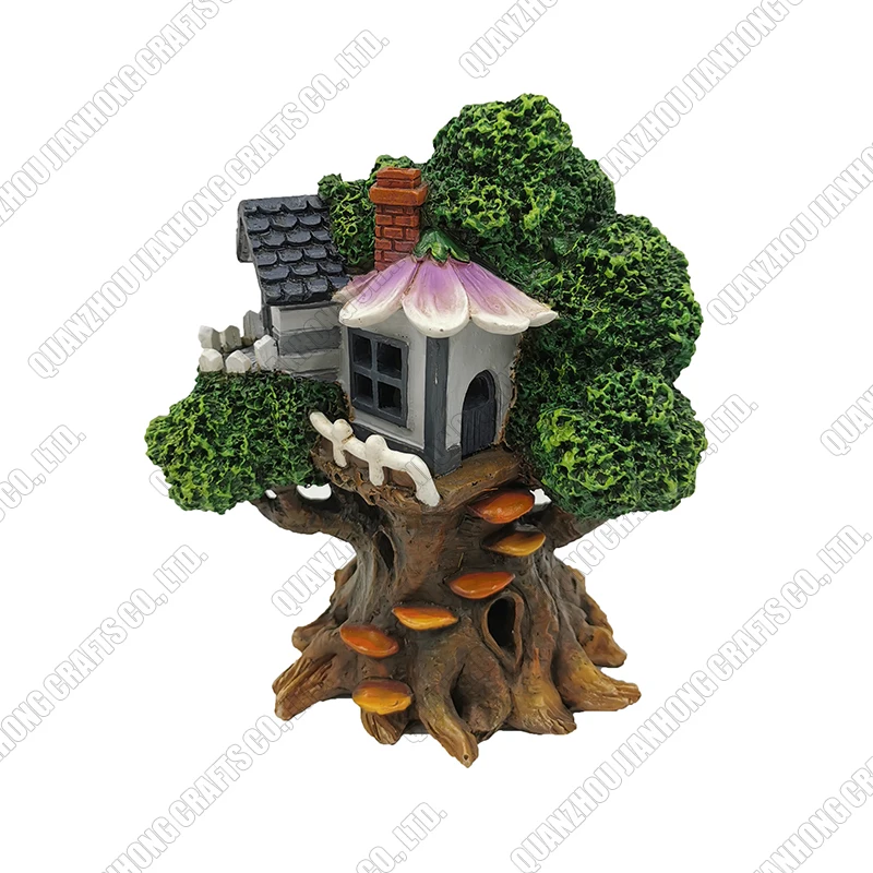 Resin Lighted Large Tree Stump Fairy Garden Decoration Houses - Buy ...