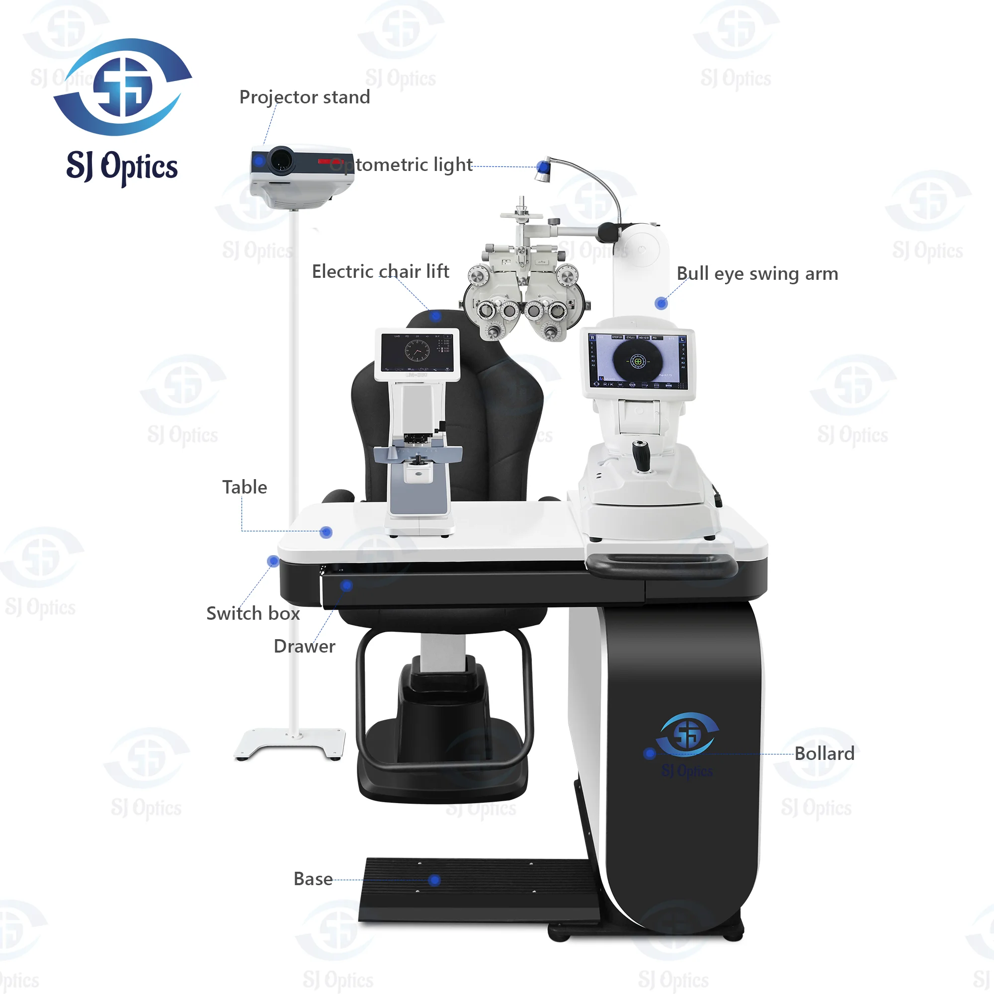 Sj Optics Ophthalmic Unit Dental Chair Turned Table Optical Instruments ...