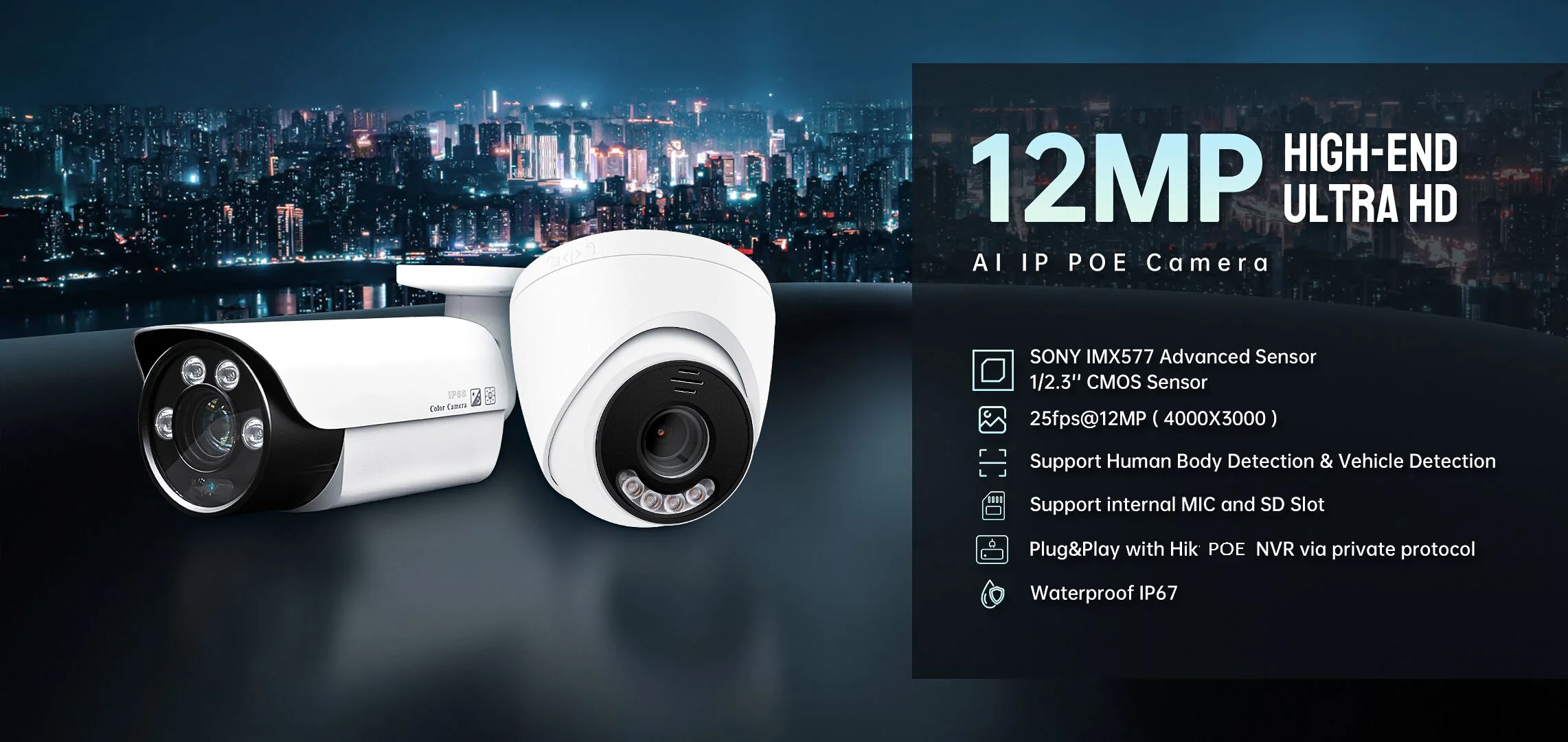 4mp 180 Degree Panoramic Colorvu Ip Poe Security Camera Outdoor Bullet ...