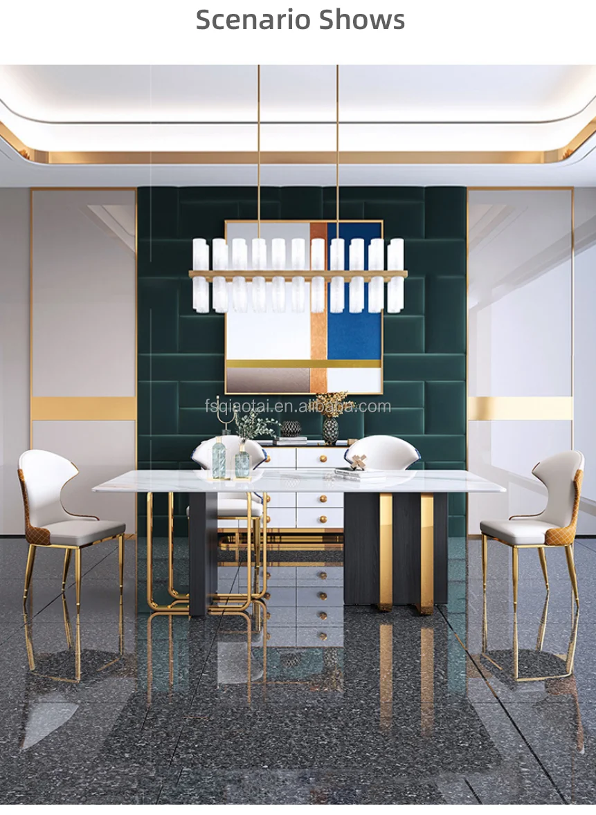 Factory Sintered Stone Dining Table And Chair Combination Home Size ...