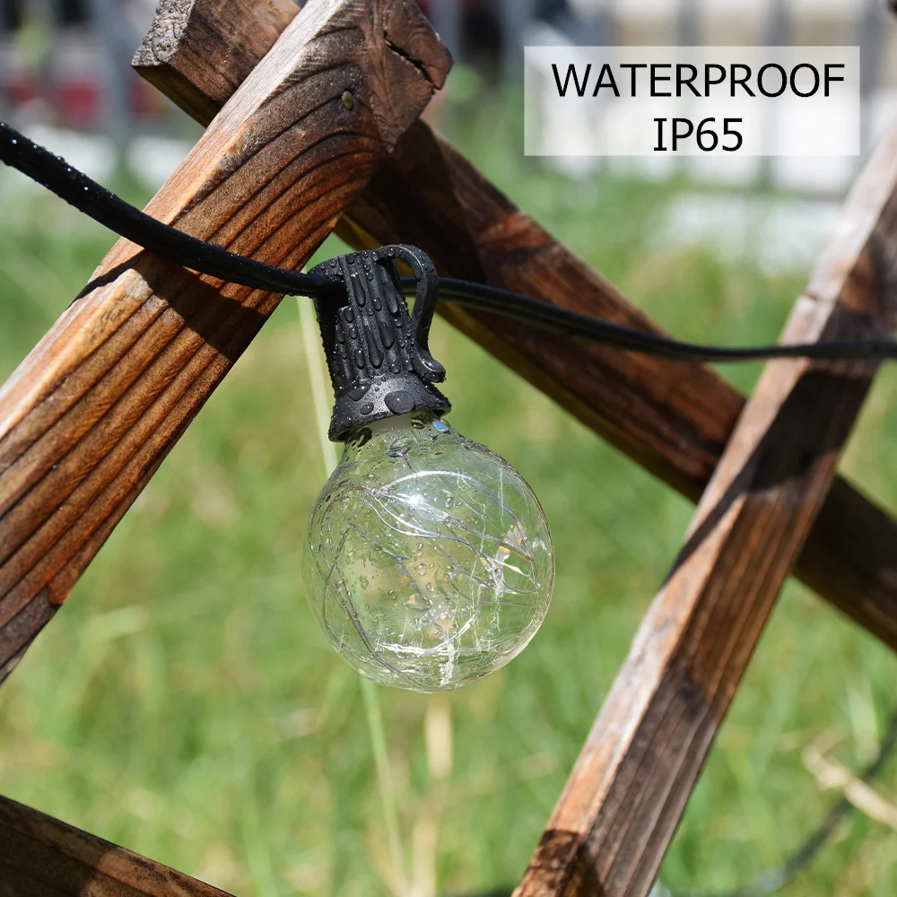 2024 Heavy Duty Solar Festoon String Lights G40 25led Copper Solar ...