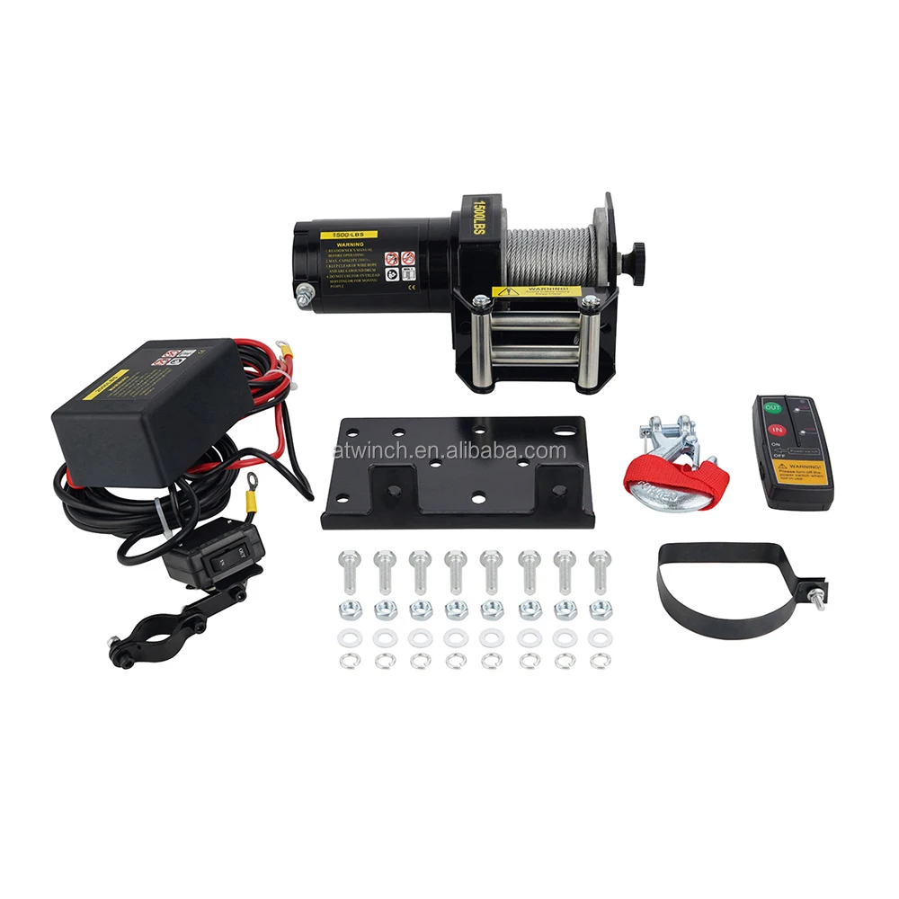 12v 1500lbs Mini Atv Winch - Buy Atv Winch,Small Winch,12v Winch ...