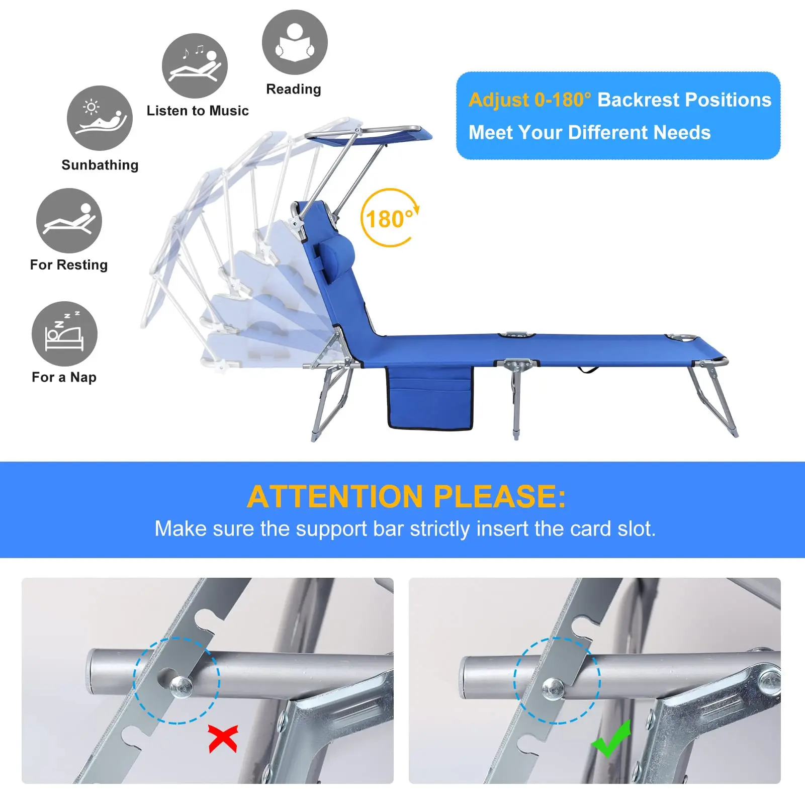 Portable Aluminium Frame Sun Lounger - Lightweight, Folding Beach Bed ...