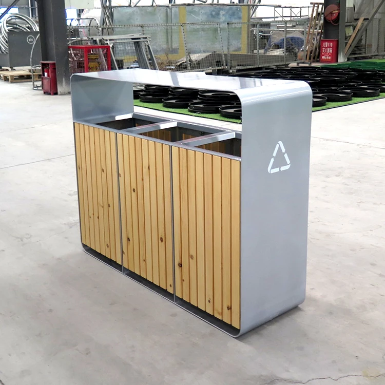 Outdoor Metal Trash Bin - Eco-Friendly Recycle Can for Parks, Streets ...