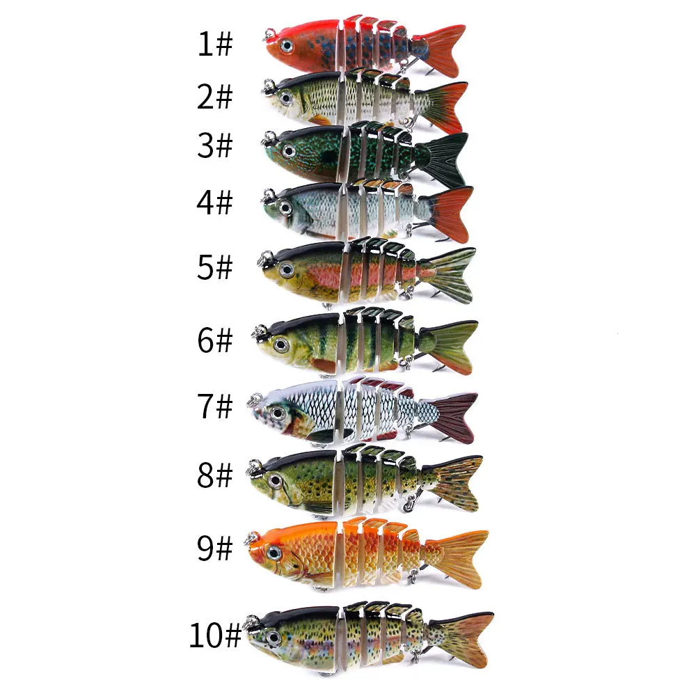 Topright Mj1051 13g 80mm Artificial Bait 6 Segmented Hard Swimbait ...