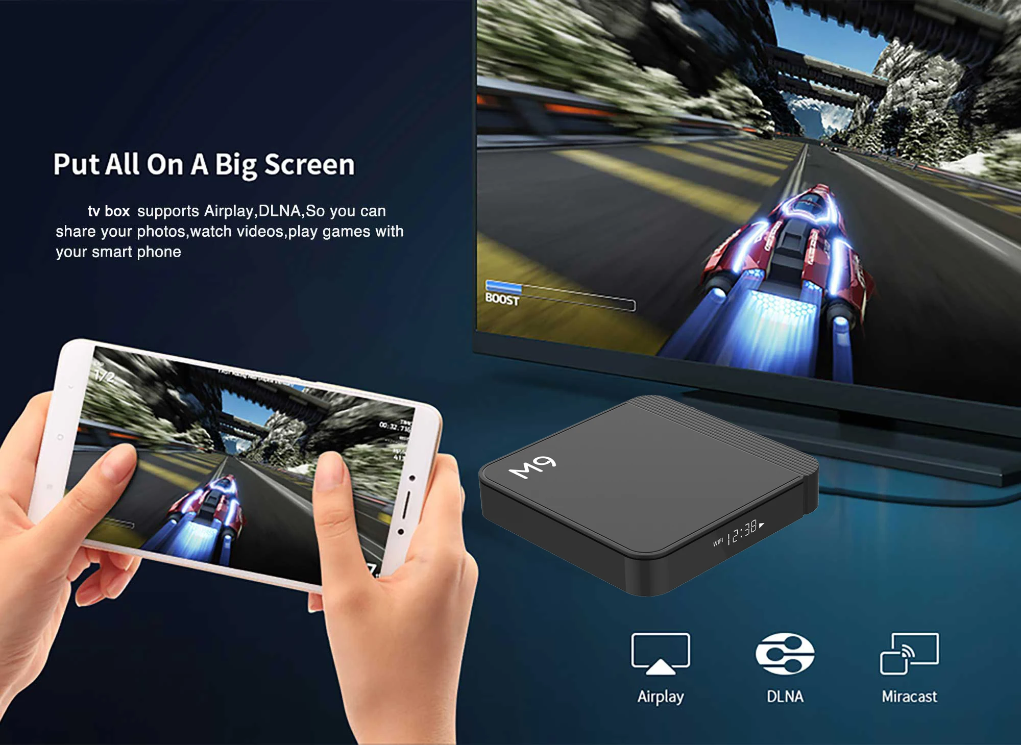 M9 ATV Box - Voice Remote TV Android 11 with 4K Streaming
