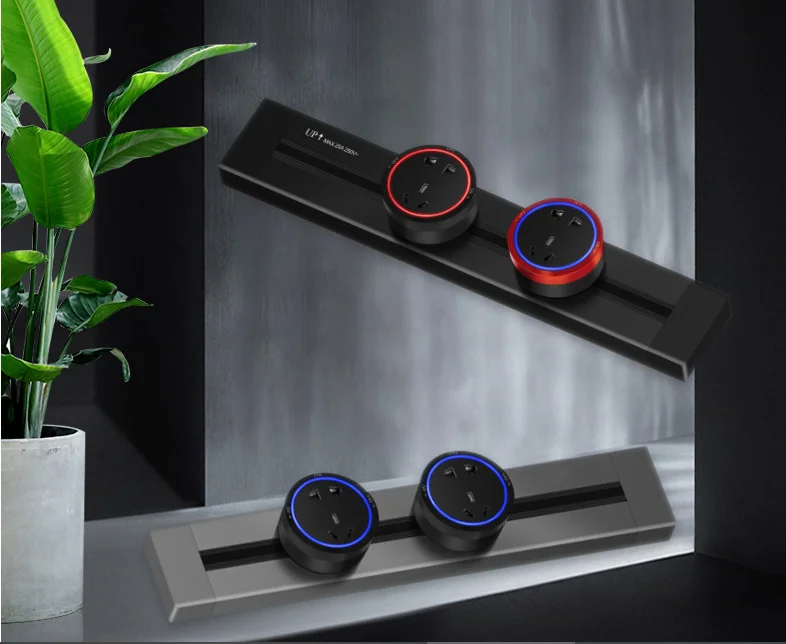 Universal Multi Smart Office Desk Power Rail Track System