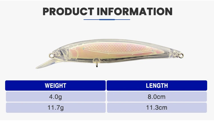Unpainted Hard Lure Blanks For Bass & Trout Fishing, Oem Available
