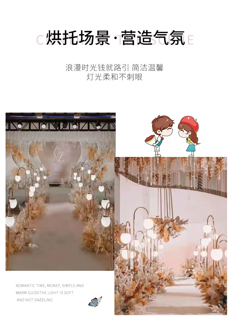 New Wedding Walkway Props Three Head Crystal Road Leading Light Stand ...