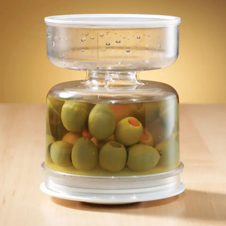 Luxury Acrylic Wet Dry Separation Pickle Jar Plastic Hourglass Design ...