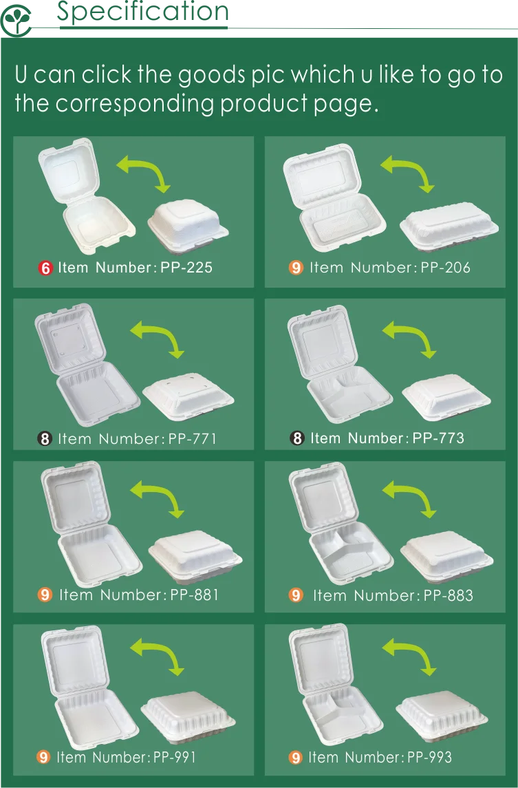 9*6inch Disposable 1compartment Food Container White Environmental ...