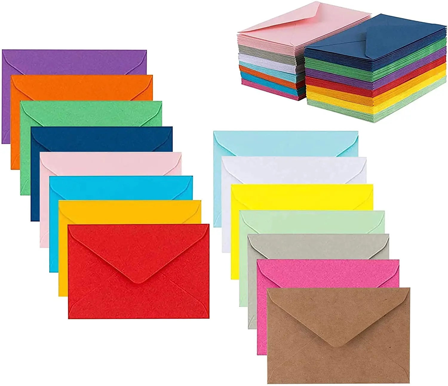 Custom Paper Envelope Rainbow Blank Single Panel Cards And Colored ...