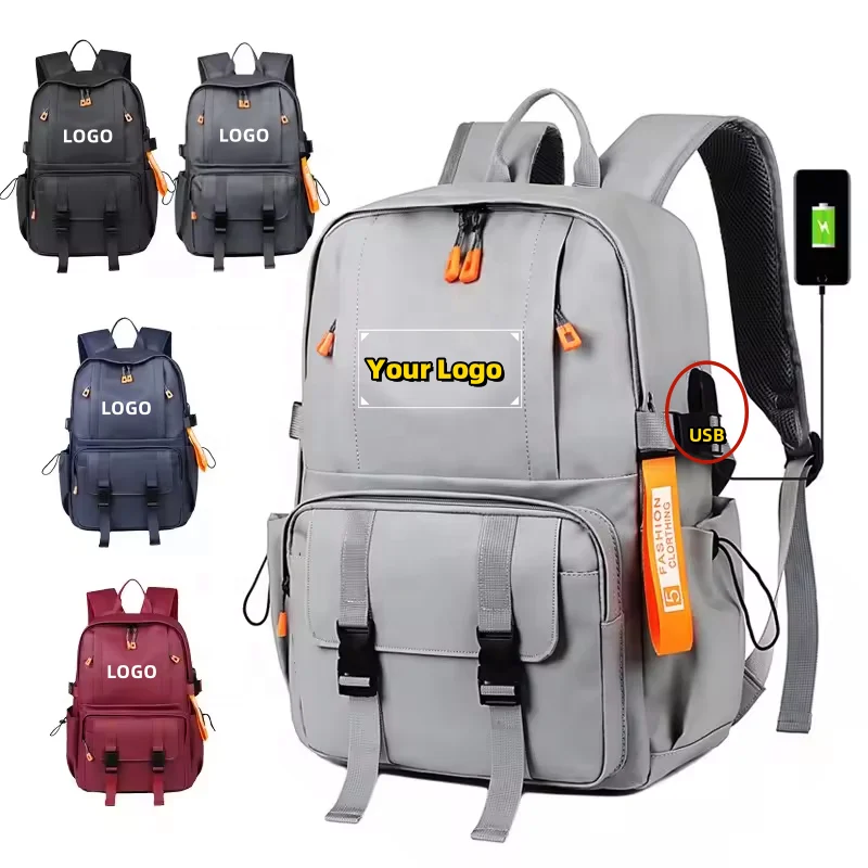 10pcs Custom Logo College Business Backpack Waterproof Pu Oxford ...